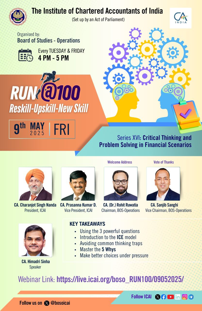 Live Webcast on “Critical Thinking and Problem Solving in Financial Scenarios”